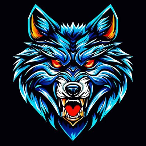 Hipnotizante Obra De Arte Do Lobo Em Esplendor Preto E Branco Vetor