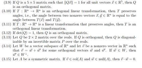 3 9 If Q Is A 55 Matrix Such That Qx 1 For All Chegg Com