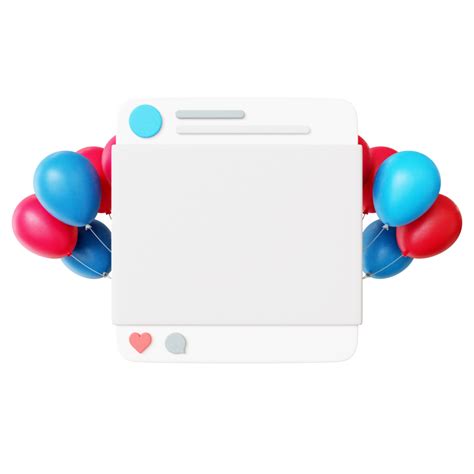 3d Social Media Instagram Post With Balloon 10833573 Png