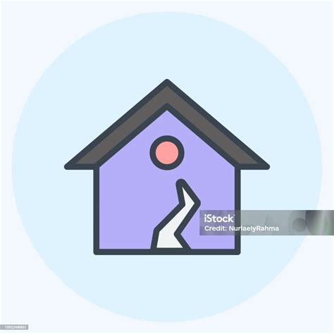 아이콘 지진 I 재해 기호에 적합합니다 컬러 메이트 스타일 편집 가능한 간단한 디자인 디자인 템플릿 벡터 간단한 기호 그림 가리기에 대한 스톡 벡터 아트 및 기타 이미지