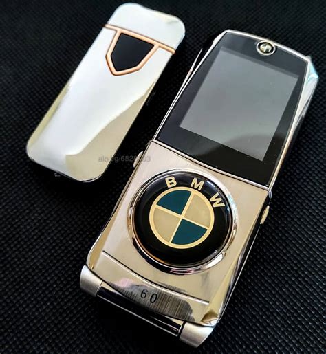 Телефон BMW, Луксозен метален, телефон с капаче BMW, Тип NOKIA, GSM ...