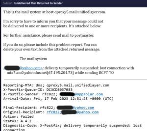 Mpp Solar Inc Difficulty With Yahoo Mail Server