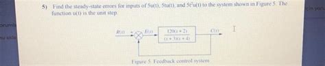 solved orumla nu ekle 5 find the steady state errors for