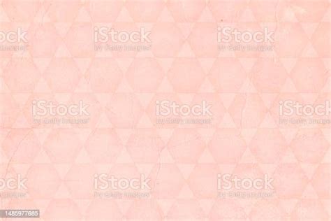 옅은 옅은 파스텔 핑크 또는 복숭아 색의 단색 그런지 질감 퇴색 풍화 얼룩진 수평 벡터 배경 삼각형으로 연결된 작은 육각형 모양의 그리드 패턴 0명에 대한 스톡 벡터 아트