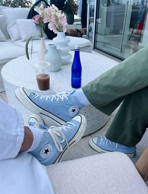 Heathervolley ☀️ Blue Converse Shoes Blue Converse Outfit Blue