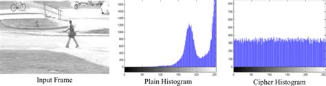 The Histogram Of The Input Frame Before And After Encryption Download
