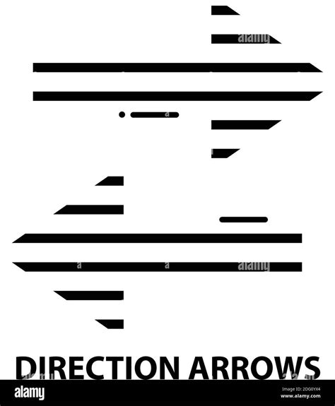 Direction Arrows Icon Black Vector Sign With Editable Strokes Concept Illustration Stock