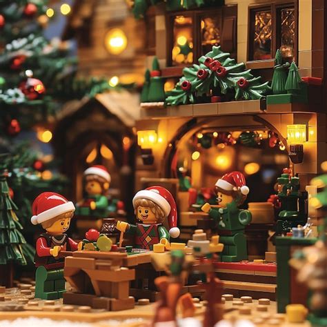 A Festive Santas Workshop With Elves Busy Making Toys And Ts