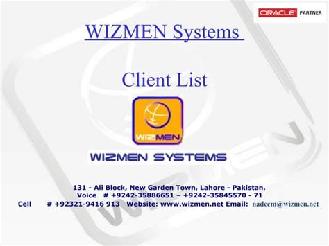 Wizmen Client List Ppt