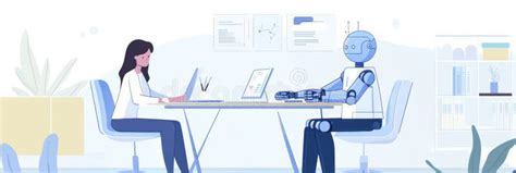 Collaboration Between Human And Robot On Innovative Project At Modern Workspace Generative Ai