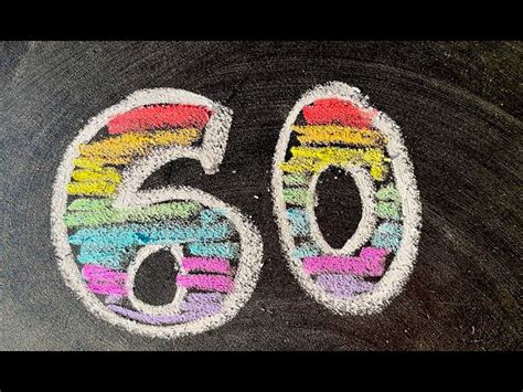 1 Minute Timer Crayola Colorful Chalk Numbers Sixty To 0 On Chalkboard