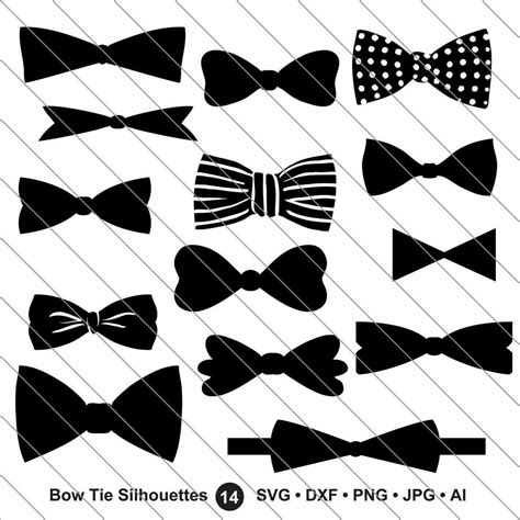 Bow Tie Silhouettes Svg Bow Tie Clipart Bundle Svg Bow Tie Svg Cut File