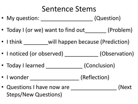 Ppt Sentence Stems Powerpoint Presentation Free Download Id178130
