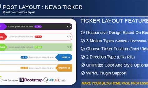 Post Layout News Ticker For Visual Composer By Proword Codecanyon