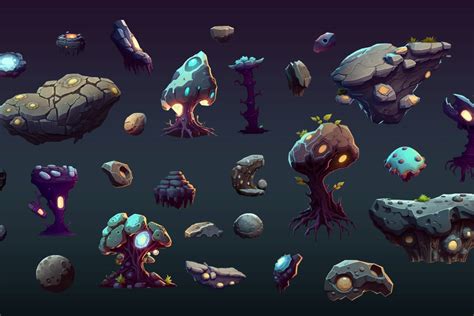 Animated Fantasy Lunar Space Environment Platformer Tileset Vol 2 2d Environments Unity