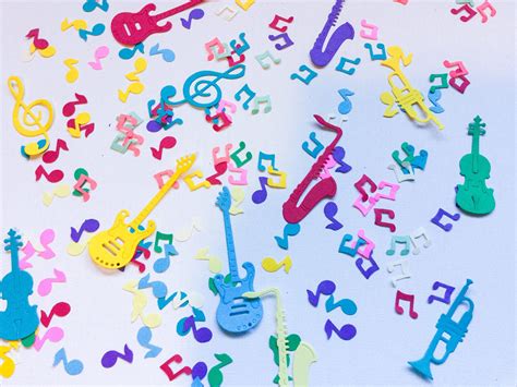 Music Notes Confetti Musical Instruments Confetti Table Etsy