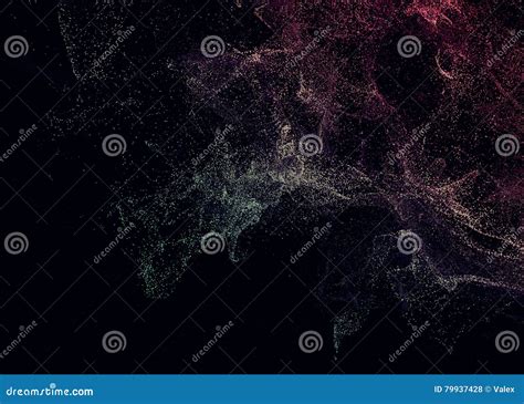 Abstract 3d Rendering Of Flying Particles Stock Illustration Illustration Of Cover Glow