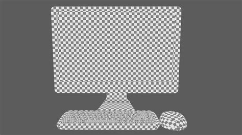 Sweet Pc Set Monitor Keyboard Mouse Night Blue Version 3d Model Cgtrader