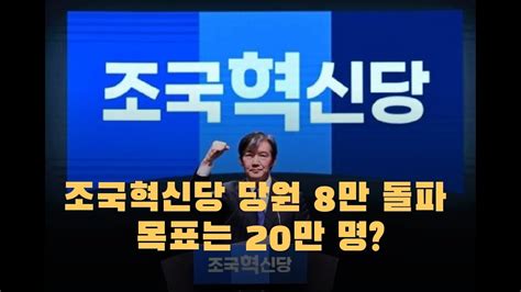 조국혁신당 당원 8만 돌파목표는 20만 명 Youtube