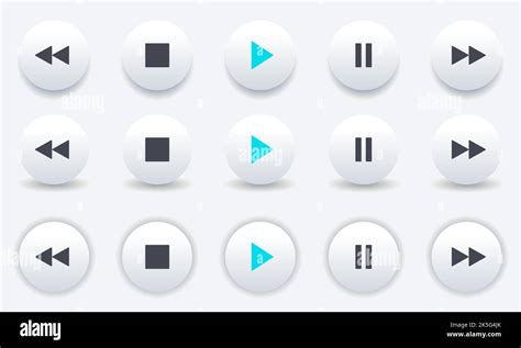 Media Player Icons Set Buttons For Controlling A Video Or Music Audio