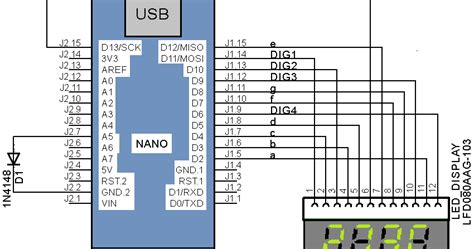 Arduino Tehniq 4 Digit 7 Segment Led Display Thermometer Using 1n4148
