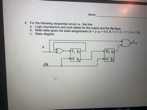 Solved Name 4 For The Following Sequential Circuit I E Chegg