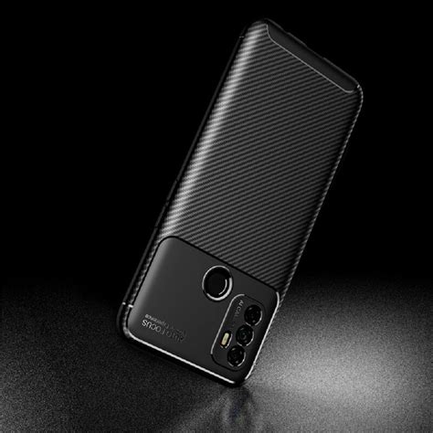 For Oppo A53 A53s Carbon Fiber Shockproof Protective Heavy Duty Case