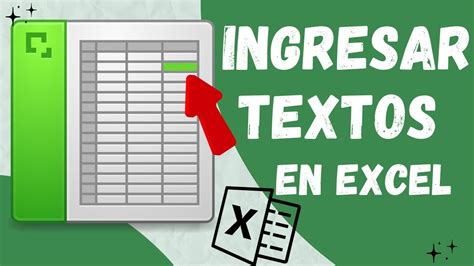 CÓmo Ingresar Texto En Excel 🟢💻 Youtube