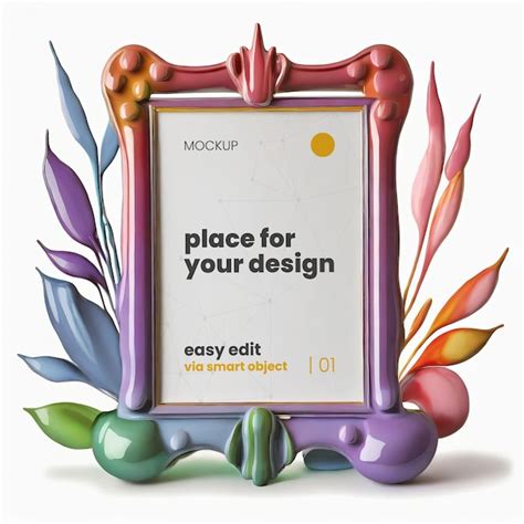 Premium Psd Colorful Oil Paint Structure Poster Mockup 05