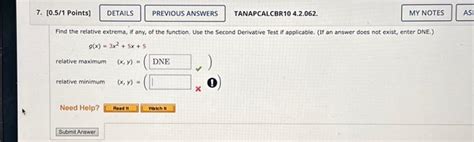 Solved 7 051 Points Relative Maximum Relative Minimum