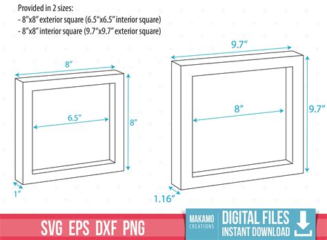 Shadow Box Frame Svg Diy 3d Paper Box Frame Svg 8x8 Paper Shadow Box