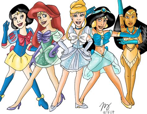 Disney Princesses As Sailor Moon Characters Fanart Disney