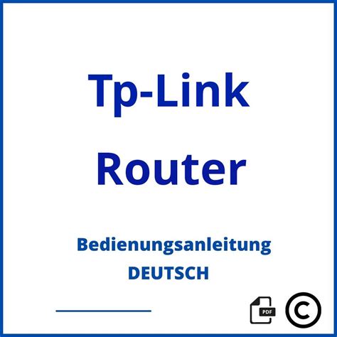 Bedienungsanleitung Tp Link Router Anleitung Pdf Deutsch