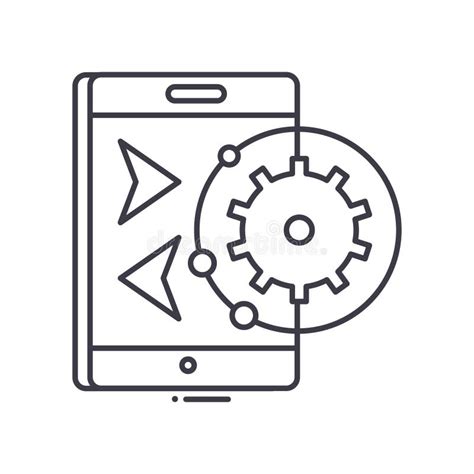 Mobile Data Protection Icon Linear Isolated Illustration Thin Line Vector Web Design Sign