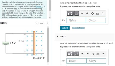 Solved A Device Called A Railgun Uses The Magnetic Force On