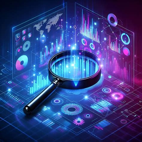 Data Analysis Search Engine Optimization Or Seo Magnifier Charts Graphs Premium Ai Generated Image