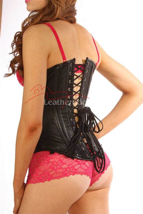 Buy Black Underbust Leather Corset Cupless Leatherotics Us