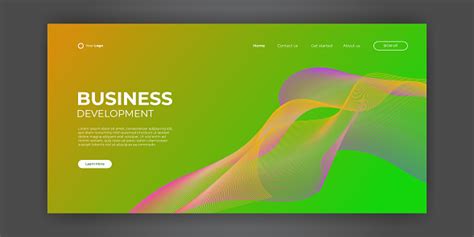 비즈니스에 대한 추상 배너 배경이있는 방문 페이지 템플릿 0명에 대한 스톡 벡터 아트 및 기타 이미지 0명 3차원 형태 가상현실 Istock