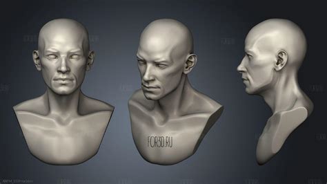 Мужская голова - 3d stl модель для ЧПУ