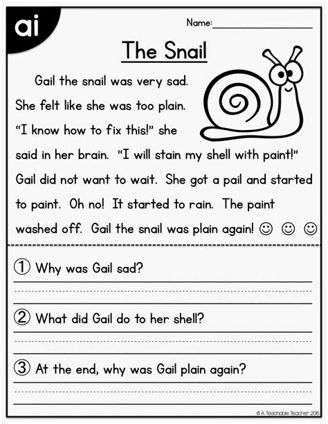 Easy Reading Passage For Kindergarten