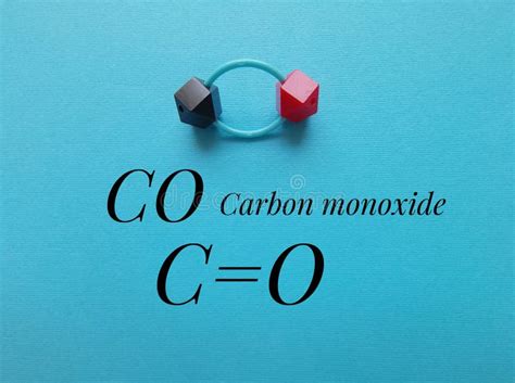 Carbon Monoxide Co Molecule Model And Chemical Formula Ball And Stick