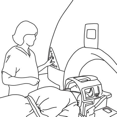 Female Specialist Turning On Mri Scanner 3072808 Vector Art At Vecteezy
