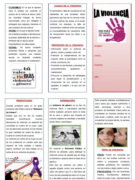 Triptico Violencia Pdf Violencia Género