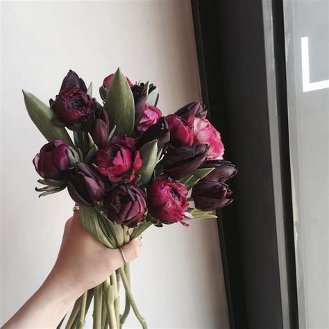 라플로르 On Instagram 버건디컬러 부케도 예뻐요 😌 튤립부케라넌부케수입꽃부케 라플로르 유니크부케 부케주문