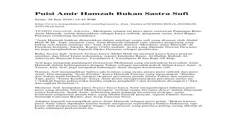 Puisi Karya Amir Hamzah Berbagi Informasi