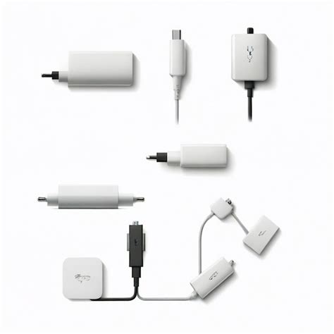 Charger Vector Set White Background Isolated Premium Ai Generated Vector