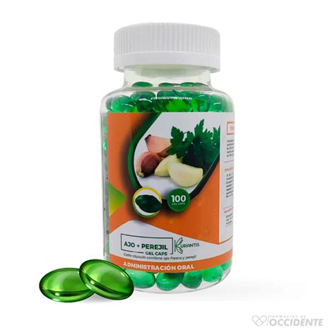 Ajo Perejil Gel Caps X 100 Farmacias De Occidente