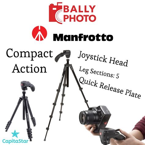 Manfrotto Compact Action Aluminum Tripod Photography Photography