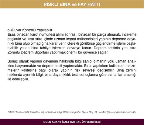 BAİBÜ DEPREM BİLGİLENDİRME RİSKLİ BİNALAR VE FAY HATTI
