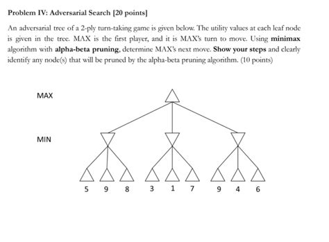 solved problem iv adversarial search [20 points an